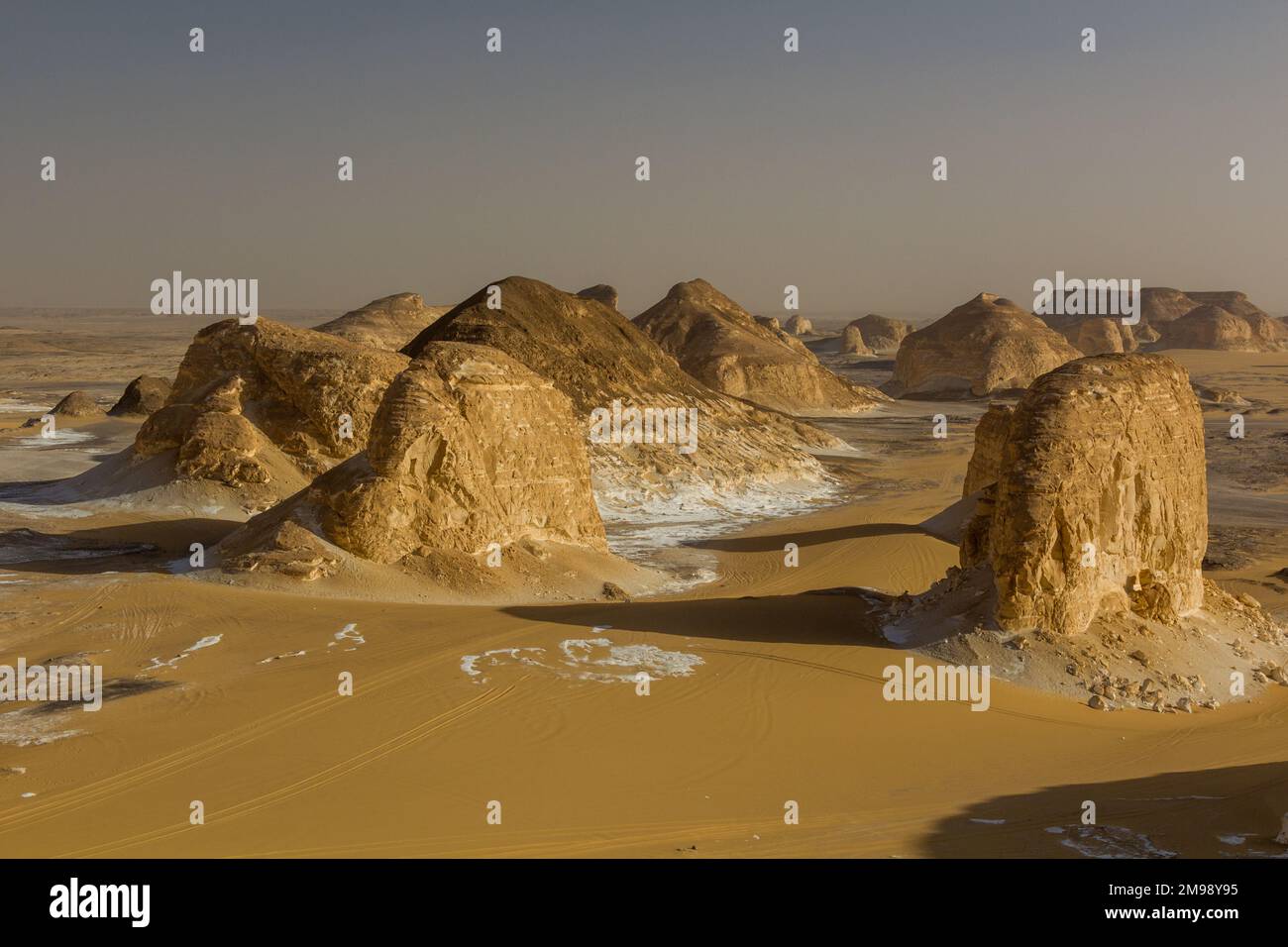 Rock formations of El Aqabat (Agabat) valley in the White Desert, Egypt ...
