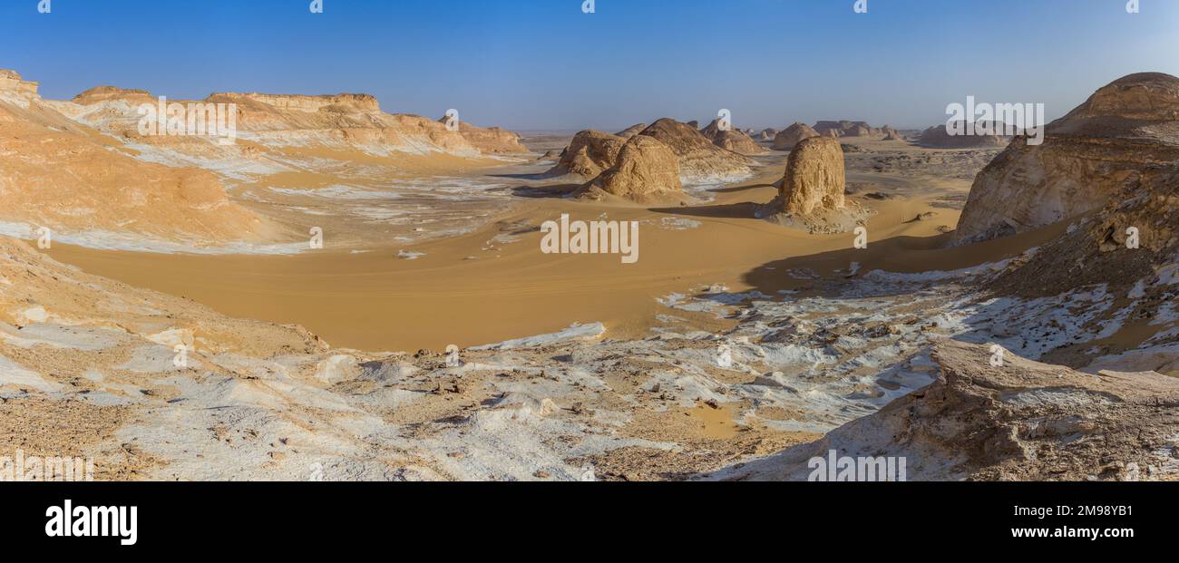 Rock formations of El Aqabat (Agabat) valley in the White Desert, Egypt ...