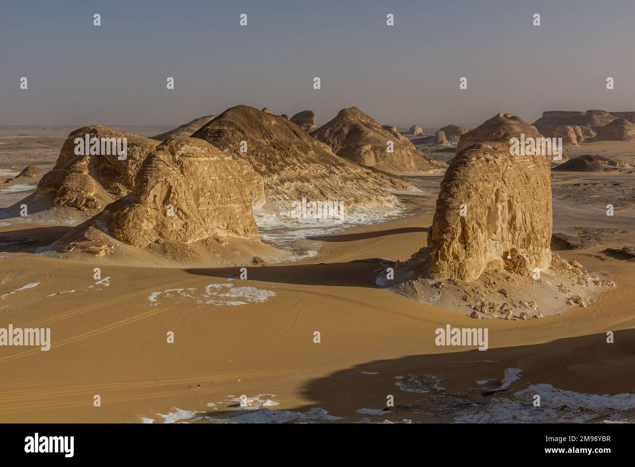 Rock formations of El Aqabat (Agabat) valley in the White Desert, Egypt ...