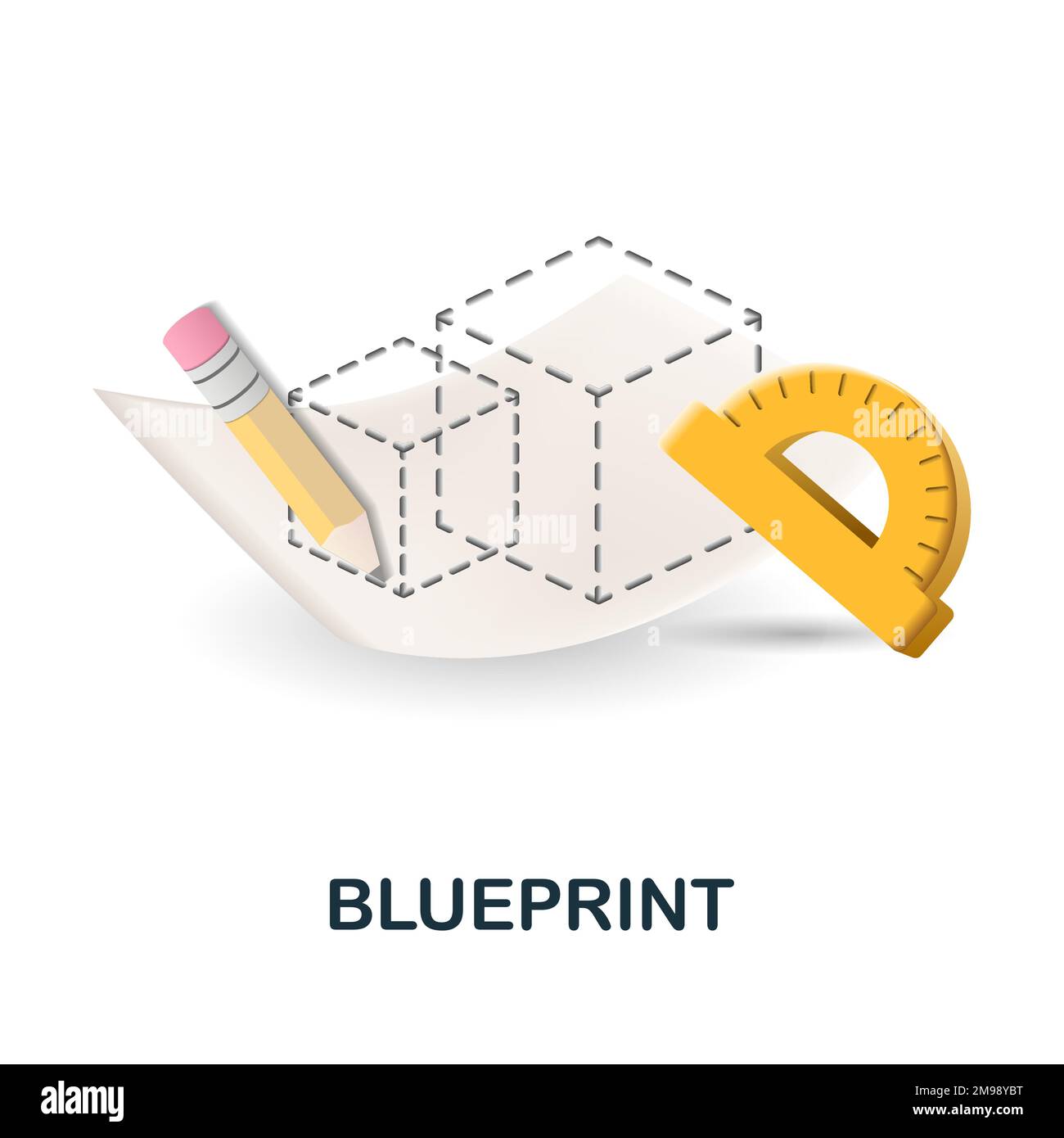 Blueprint icon. 3d illustration from engineering collection. Creative ...