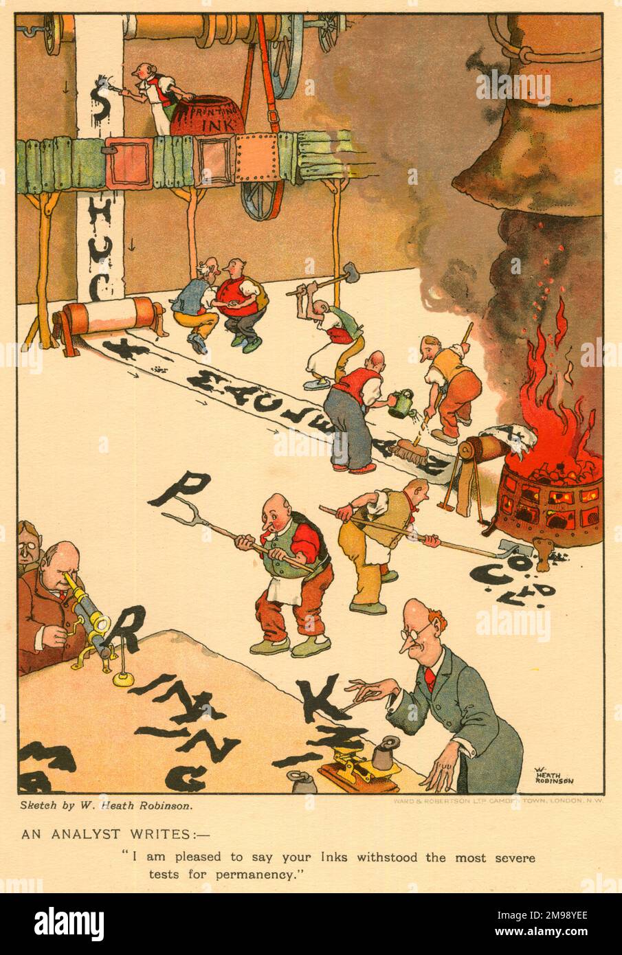 Cartoon advert shuck maclean co ltd printing ink analyst writes hi-res ...