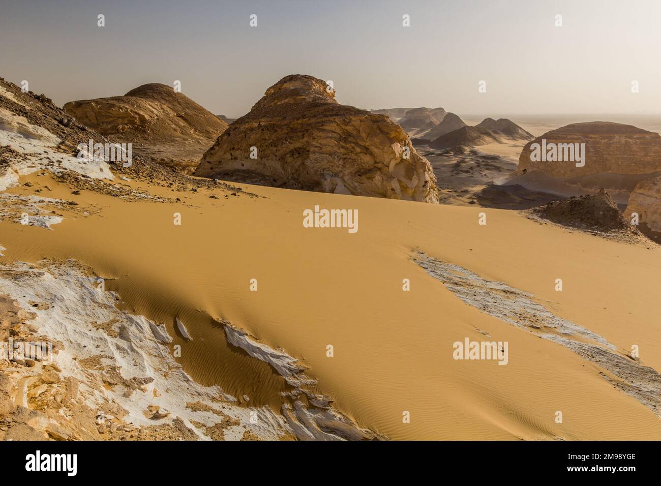Rock formations of El Aqabat (Agabat) valley in the White Desert, Egypt ...