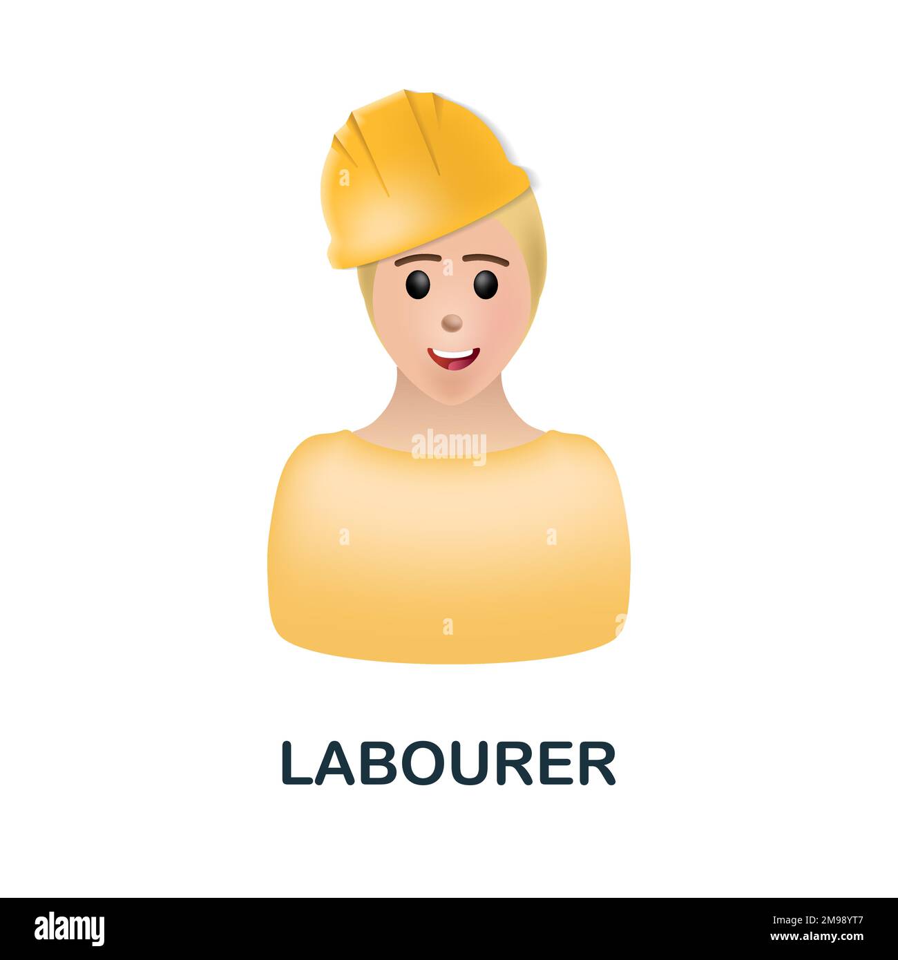 Labourer icon. 3d illustration from construction instruments collection ...