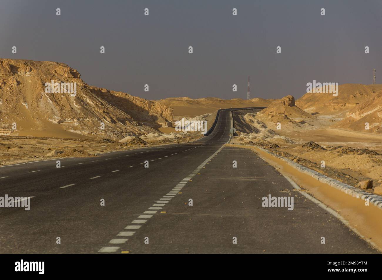 Highway in the Western Desert, Egypt Stock Photo - Alamy