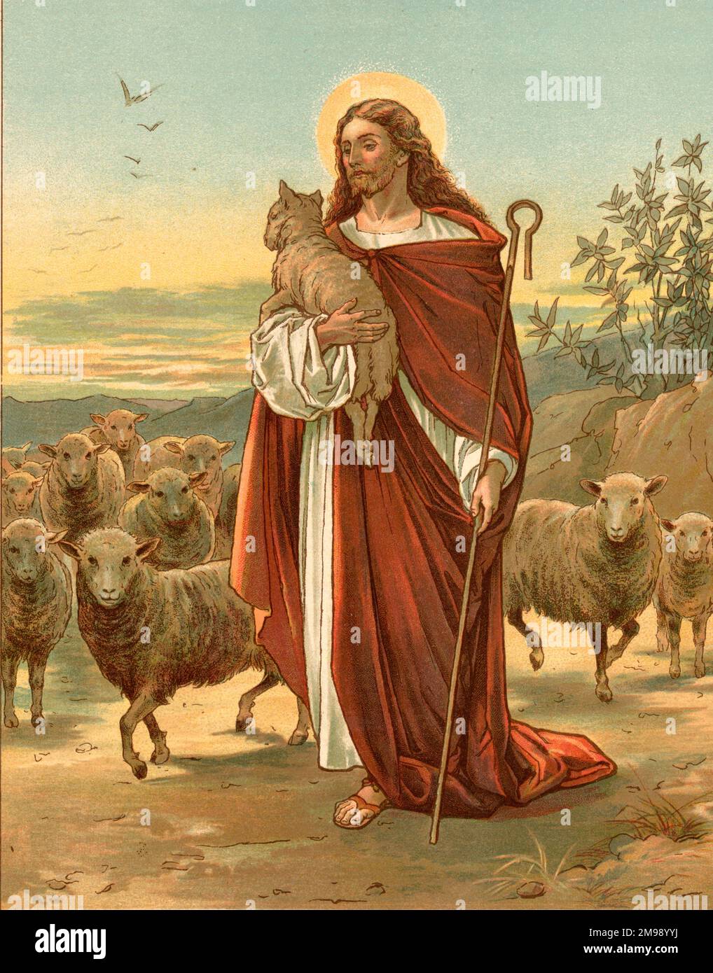 Biblical Tales by John Lawson, Jesus the Good Shepherd Stock Photo - Alamy