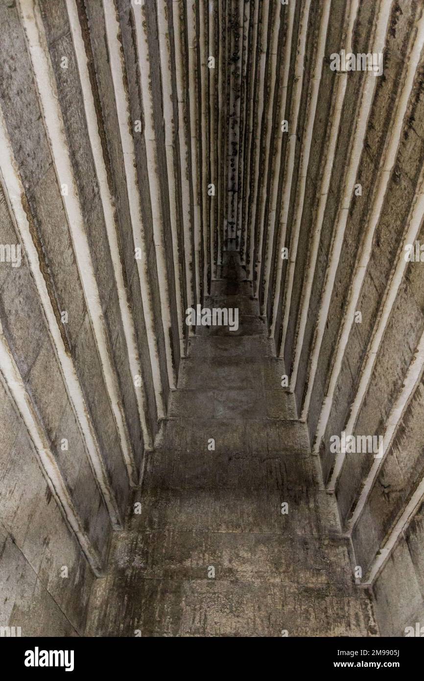 DAHSHUR, EGYPT - JANUARY 31, 2019: Burial chamber of the Red Pyramid in ...