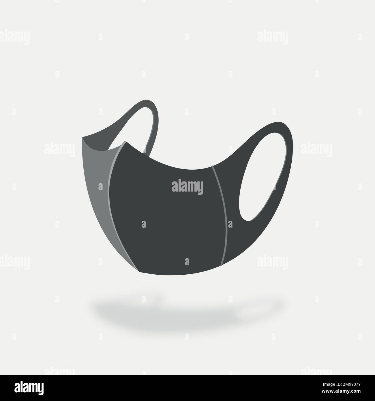 Black face mask element vector vector Stock Vector Image & Art - Alamy