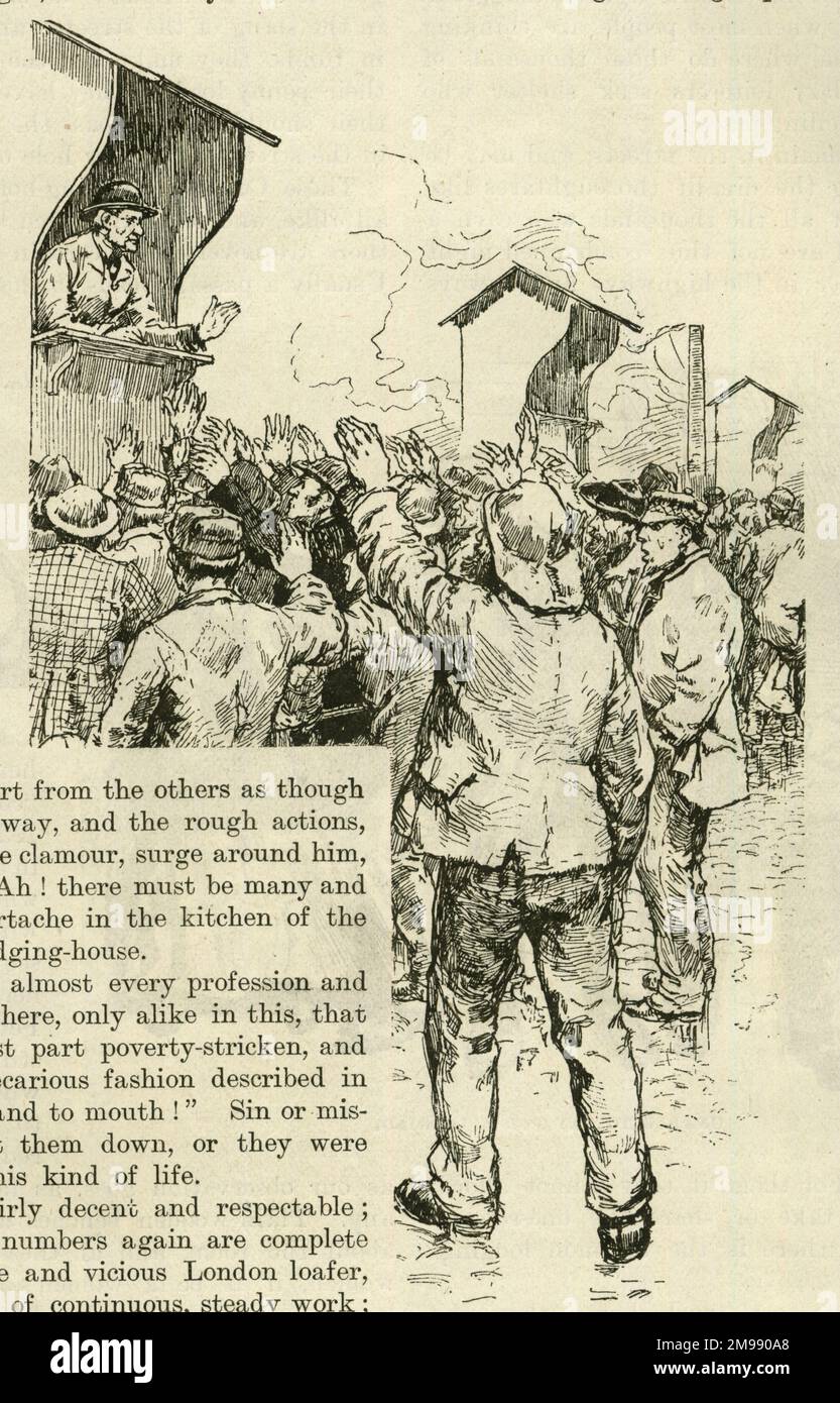 Recruiting London dock labourers Stock Photo - Alamy