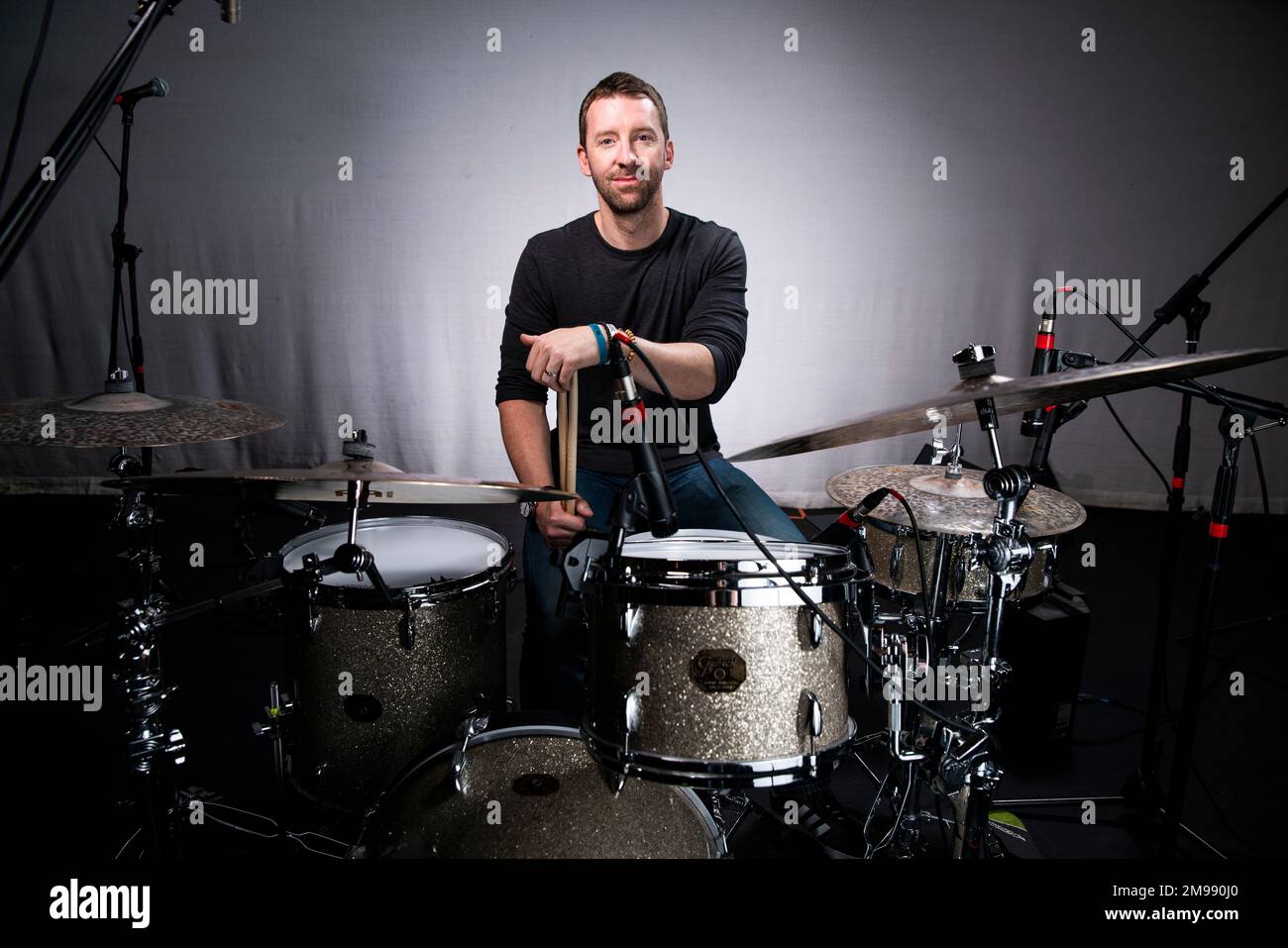 Drummer Mike Johnston photographed at The Egg, Bath Stock Photo - Alamy