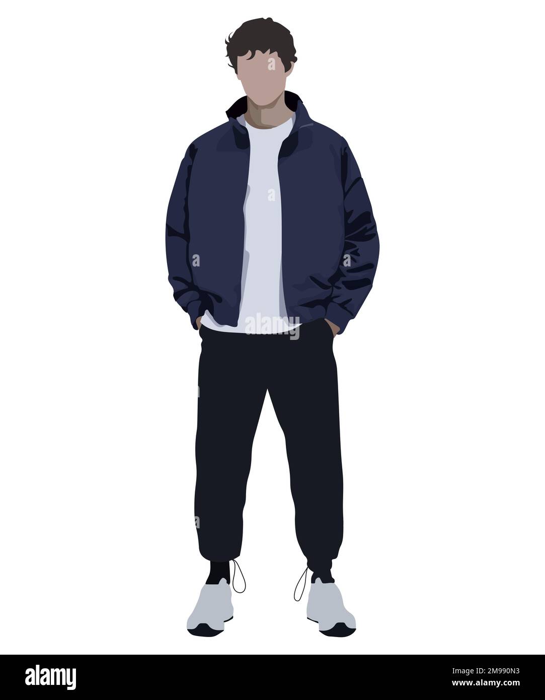 Stylish man in fashionable clothes on a white background. Vector ...