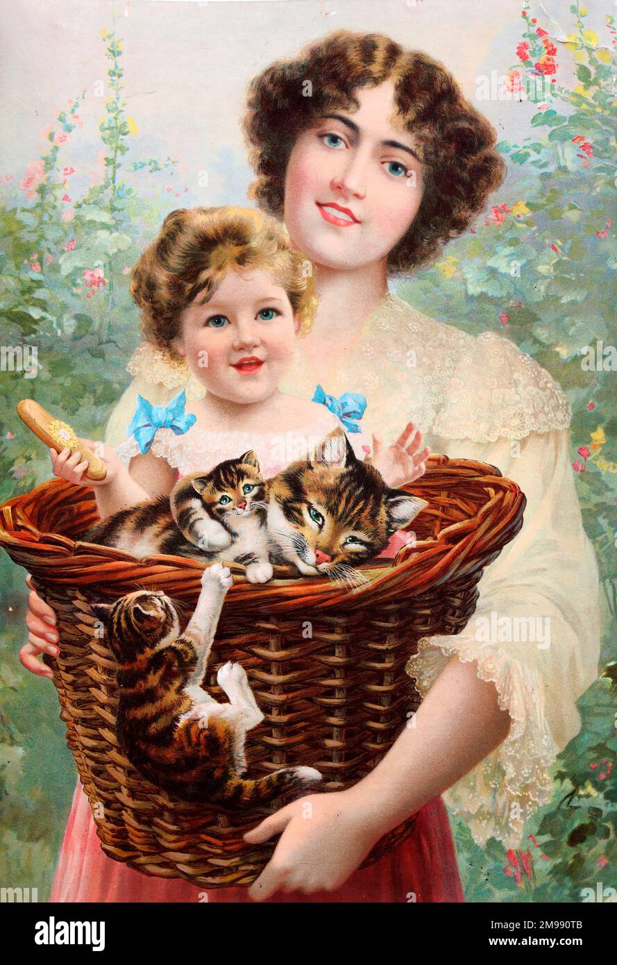 Mothers and Babies, both human and feline Stock Photo - Alamy