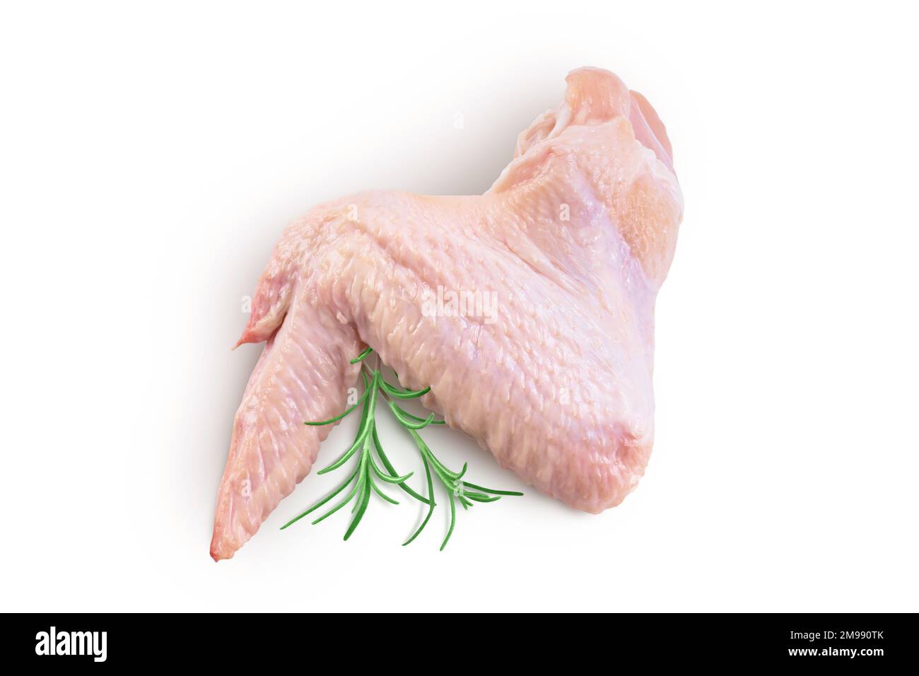 Raw chicken wings isolated on white background with full depth of field ...