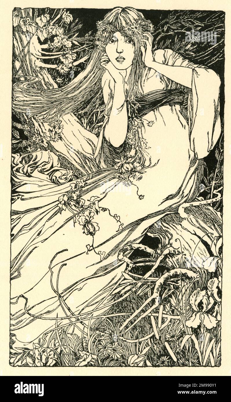 Ophelia by F H Ball - a character from Shakespeare's tragedy, Hamlet ...