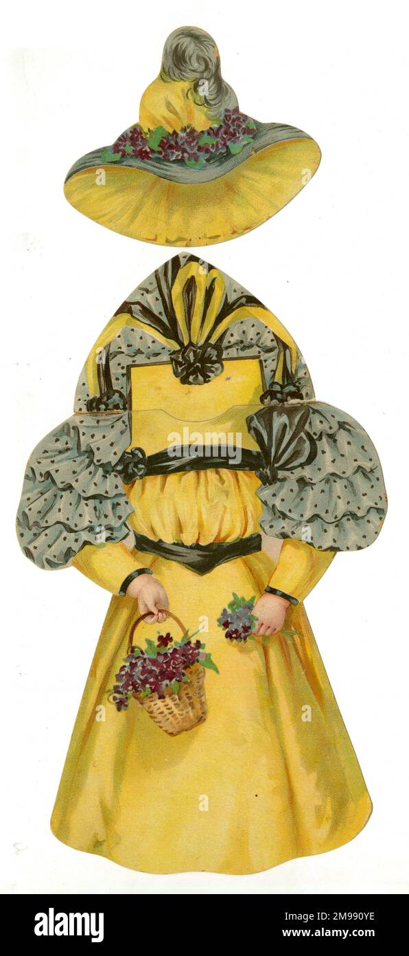 Paper Doll Costume - yellow and grey Stock Photo - Alamy