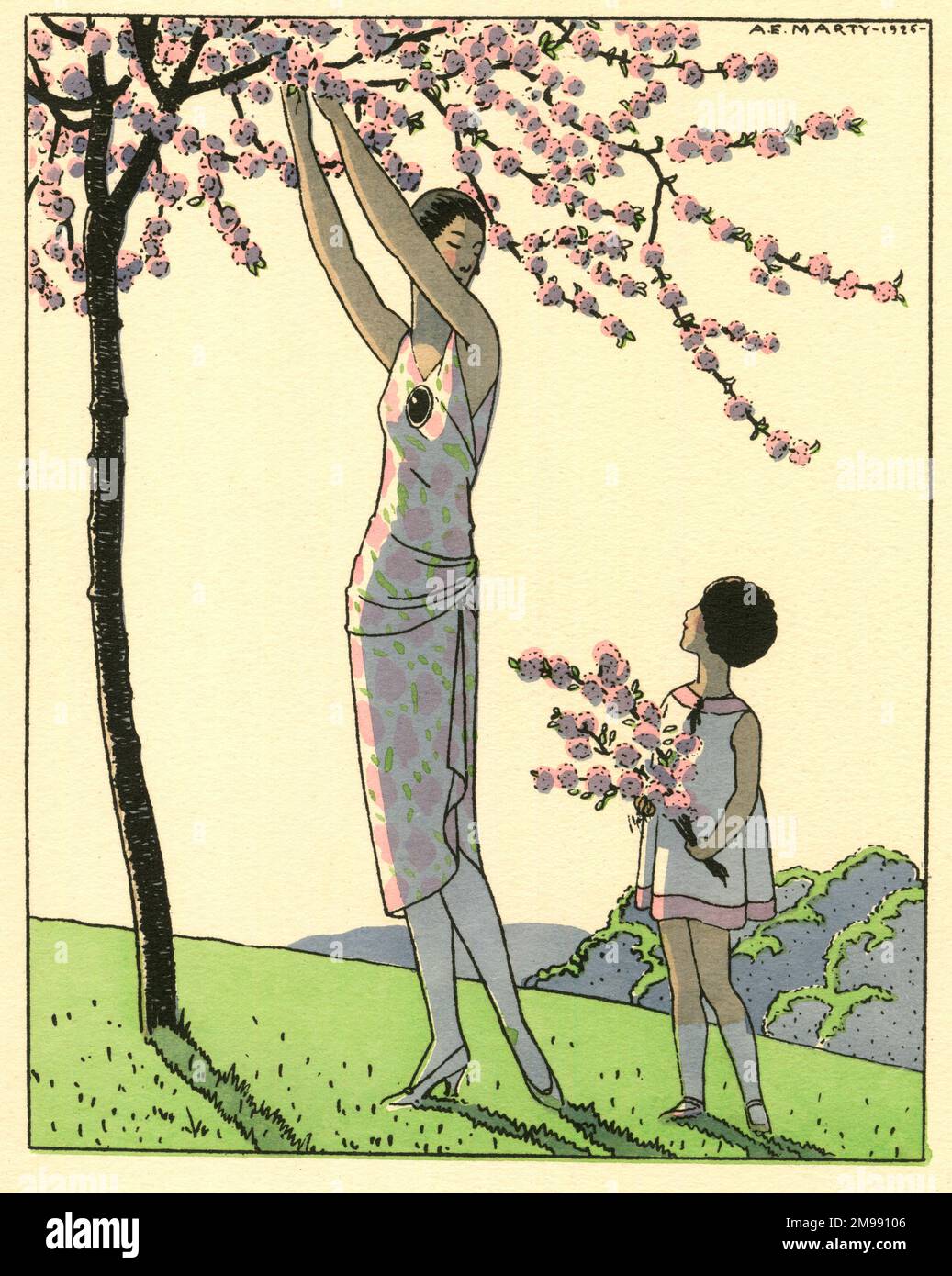 Pochoir Print, Spring by Andre Marty Stock Photo - Alamy