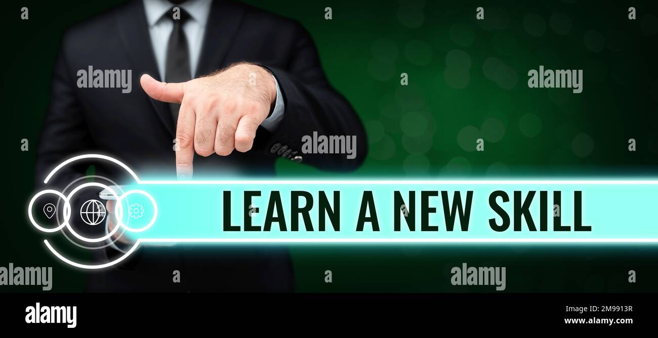 Handwriting text Learn A New Skill. Word for acquisition knowledge through study experience ...