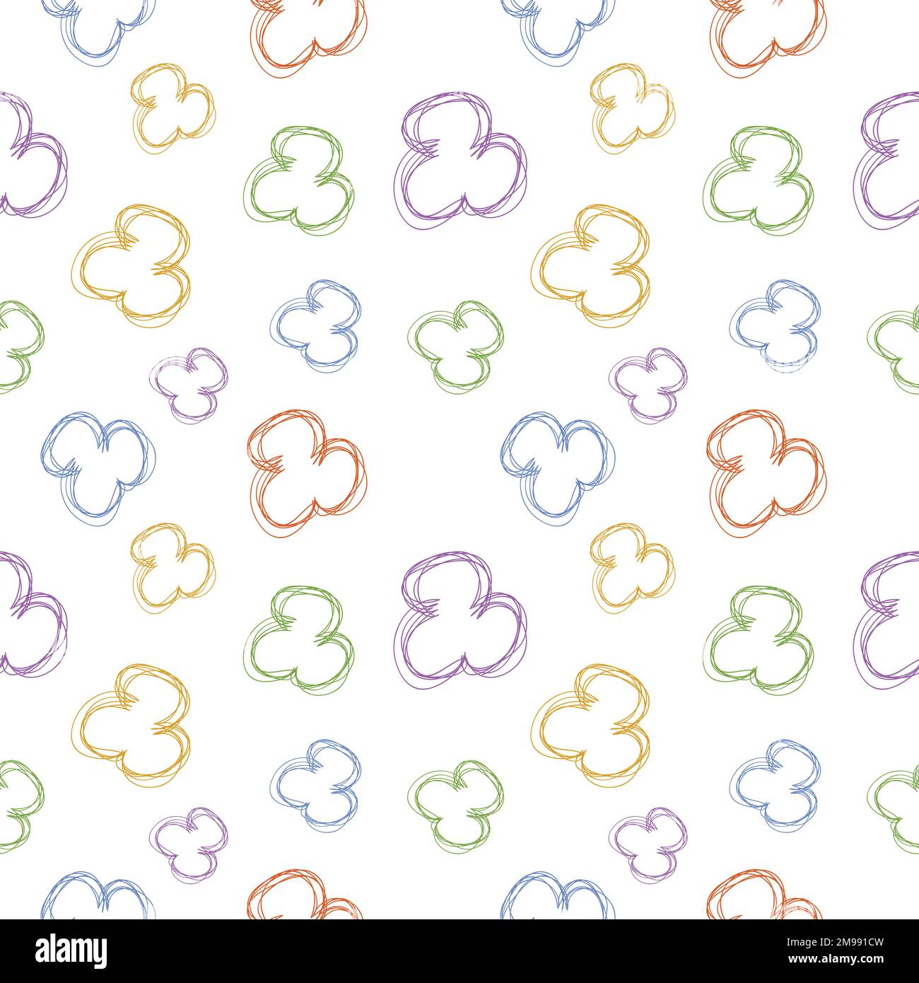 Seamless pattern design shape abstract doodle background illustration ...