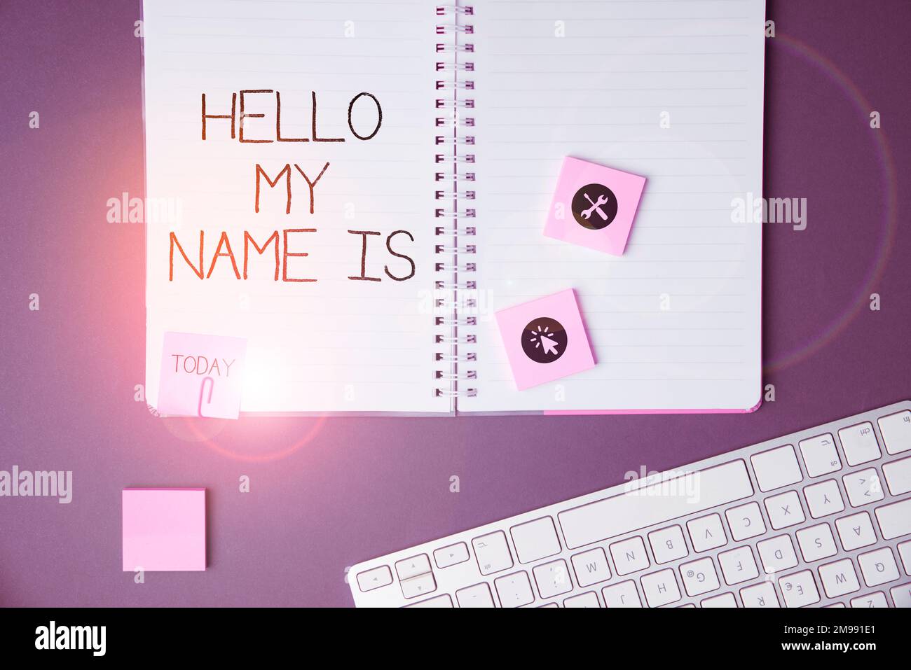 Text showing inspiration Hello My Name Is, Business showcase ...