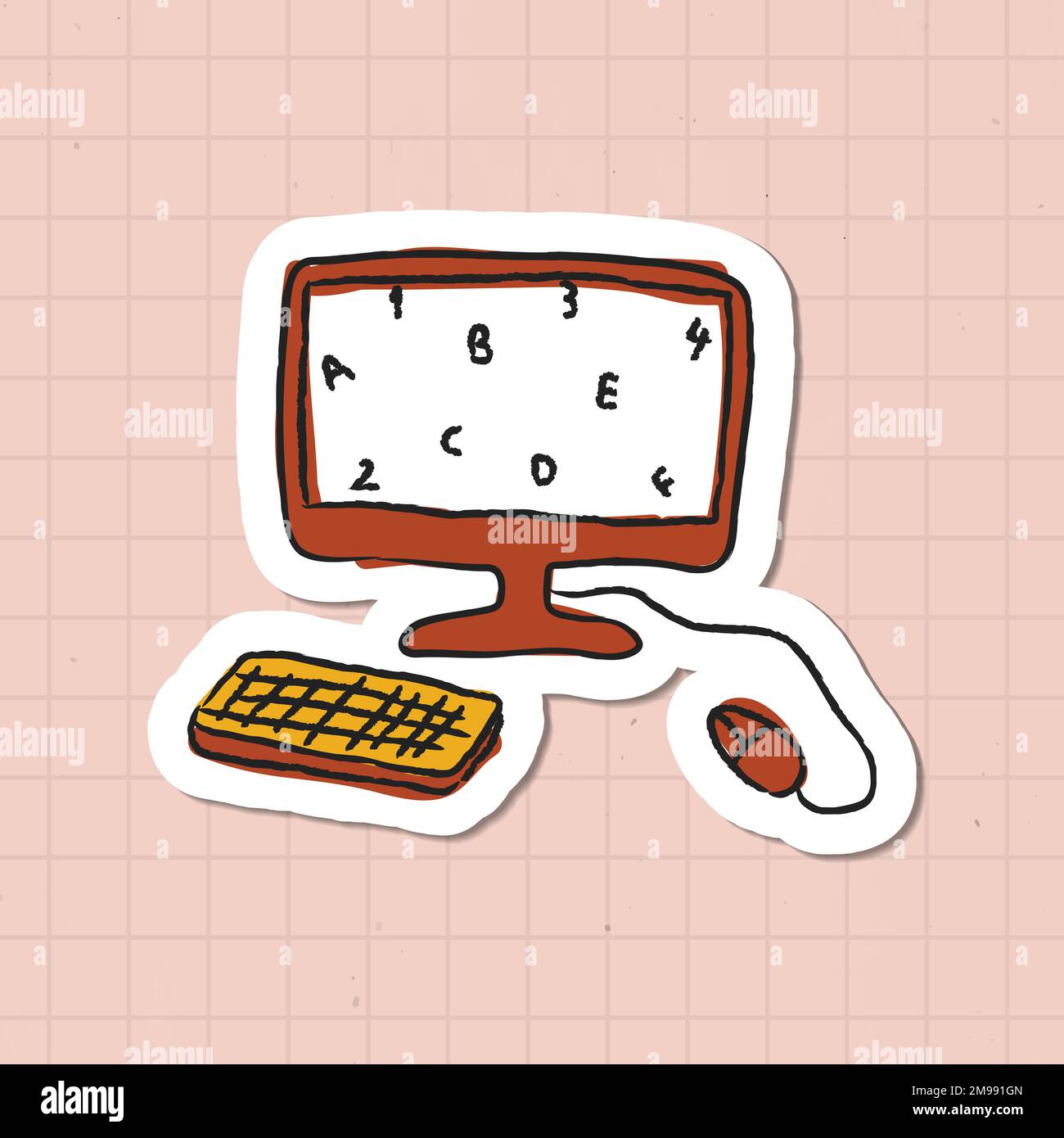 Computer doodle style sticker vector Stock Vector Image & Art - Alamy