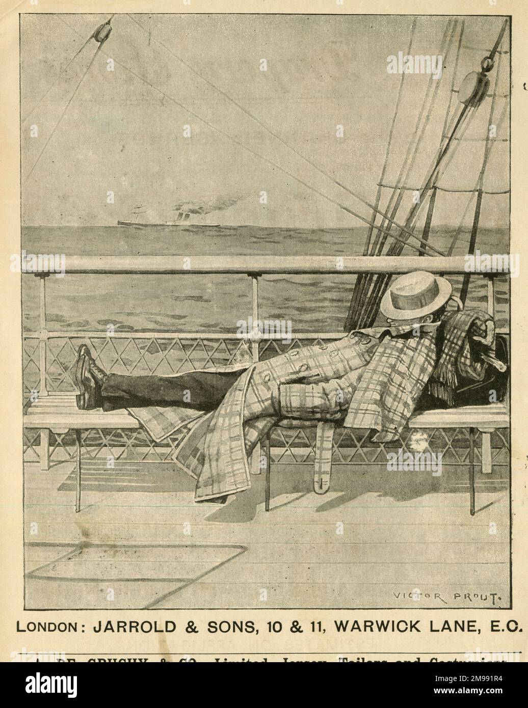 Two Knapsacks in the Channel Islands 1897 - Man asleep on board a ...