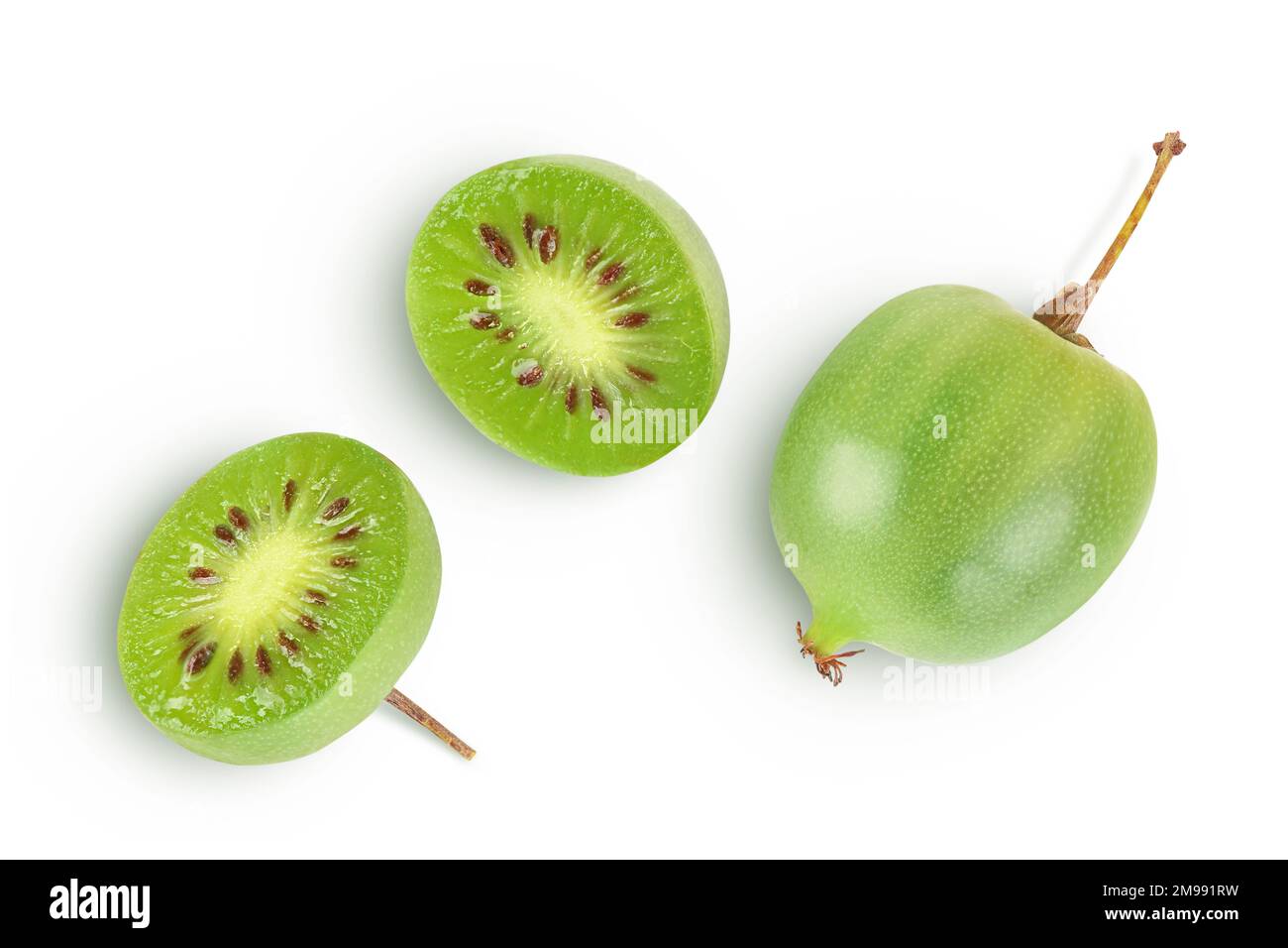 mini kiwi baby fruit or actinidia arguta isolated on white background ...