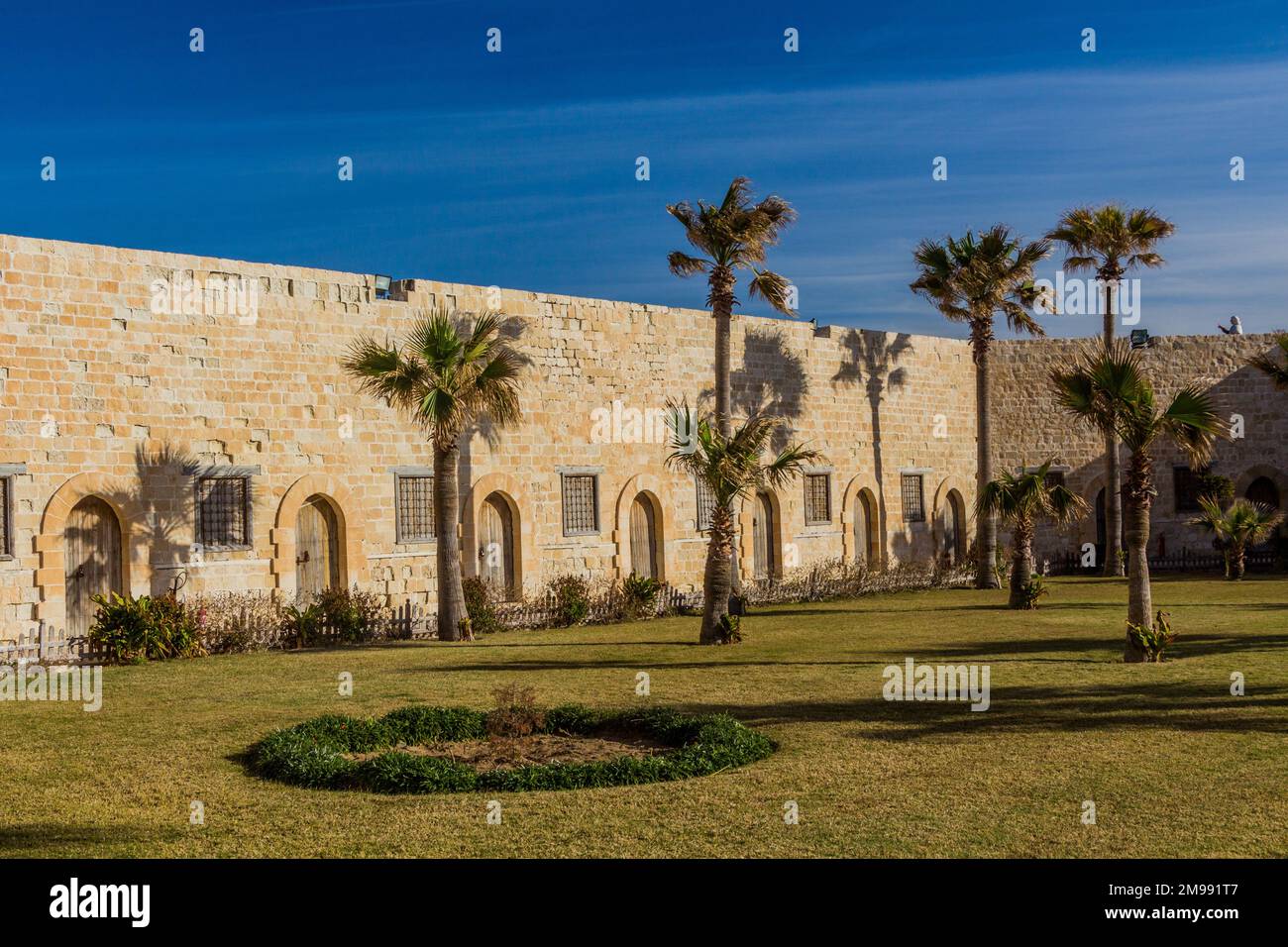 Courtyard of the Citadel of Qaitbay (Fort of Qaitbey) in Alexandria ...