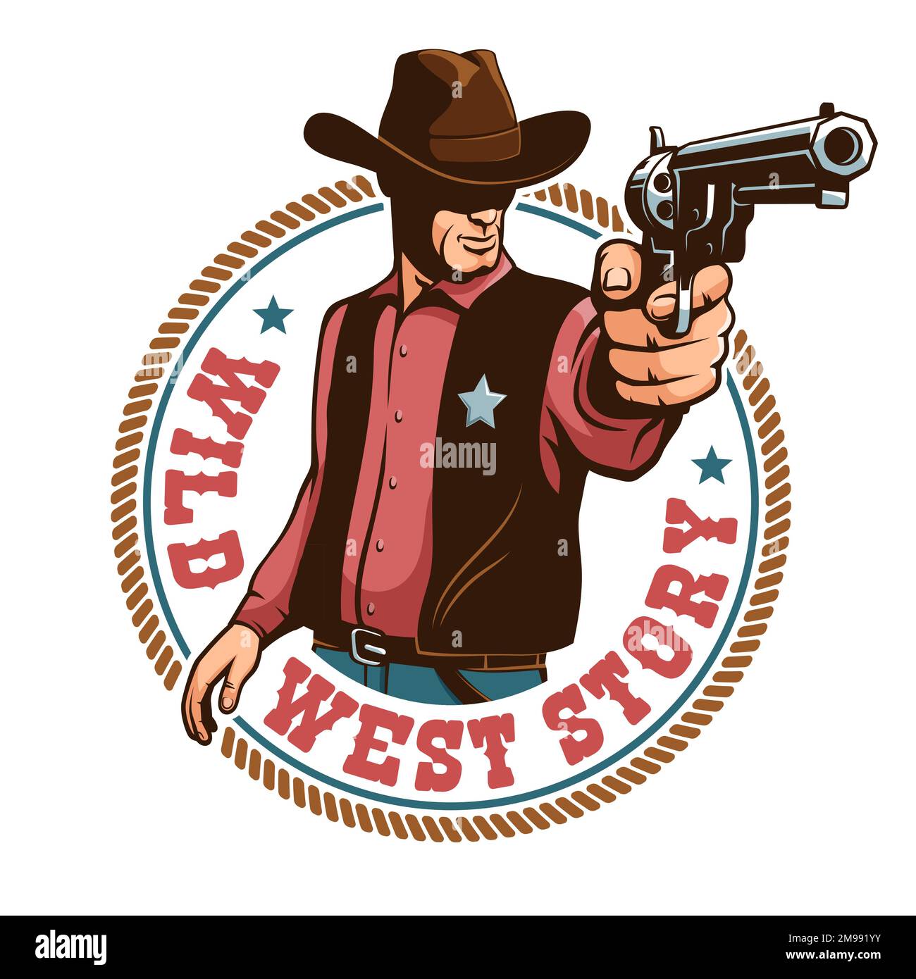Cowboy pointing gun hi-res stock photography and images - Alamy