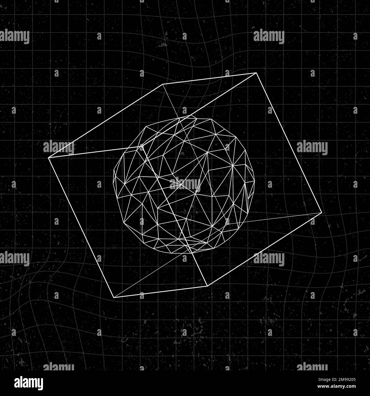 3D icosahedron in a cube on a black background vector Stock Vector ...