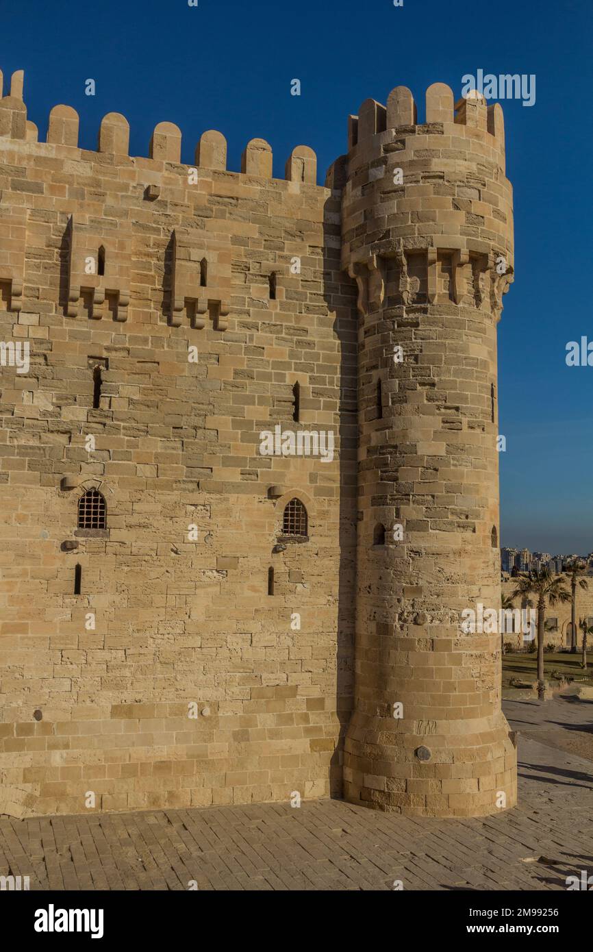 Citadel of Qaitbay (Fort of Qaitbey) in Alexandria, Egypt Stock Photo ...
