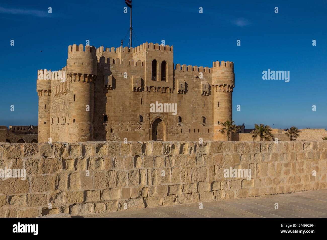 People visit Citadel of Qaitbay (Fort of Qaitbey) in Alexandria, Egypt ...