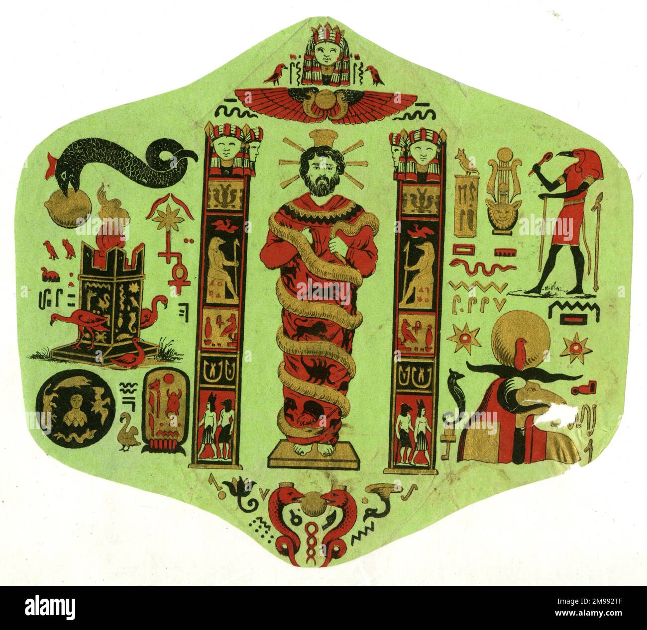Early Victorian Label - Egyptian hieroglyphs pastiche Stock Photo - Alamy