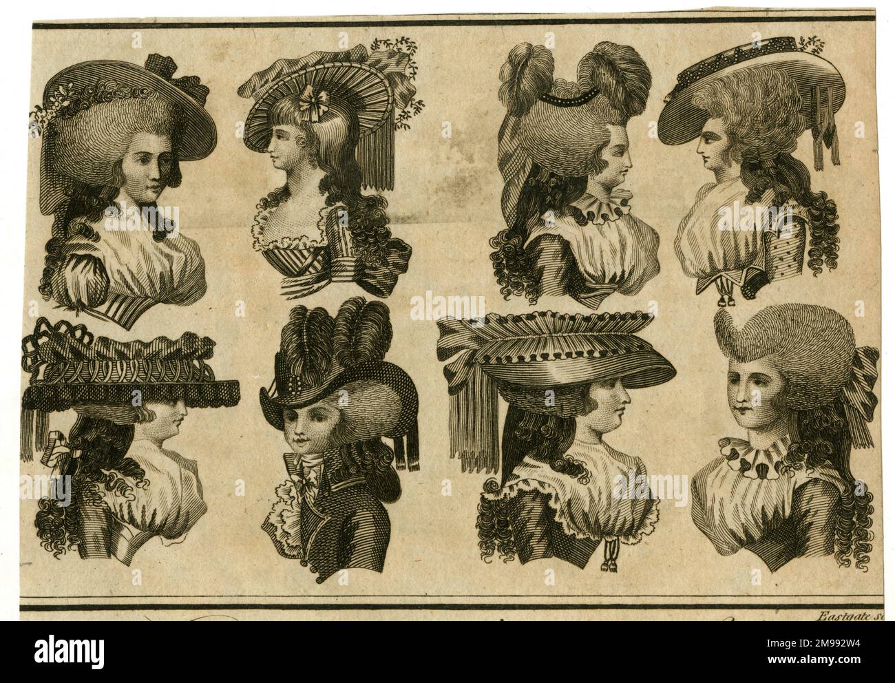 Elegant and fashionable ladies' headdresses and hats Stock Photo - Alamy