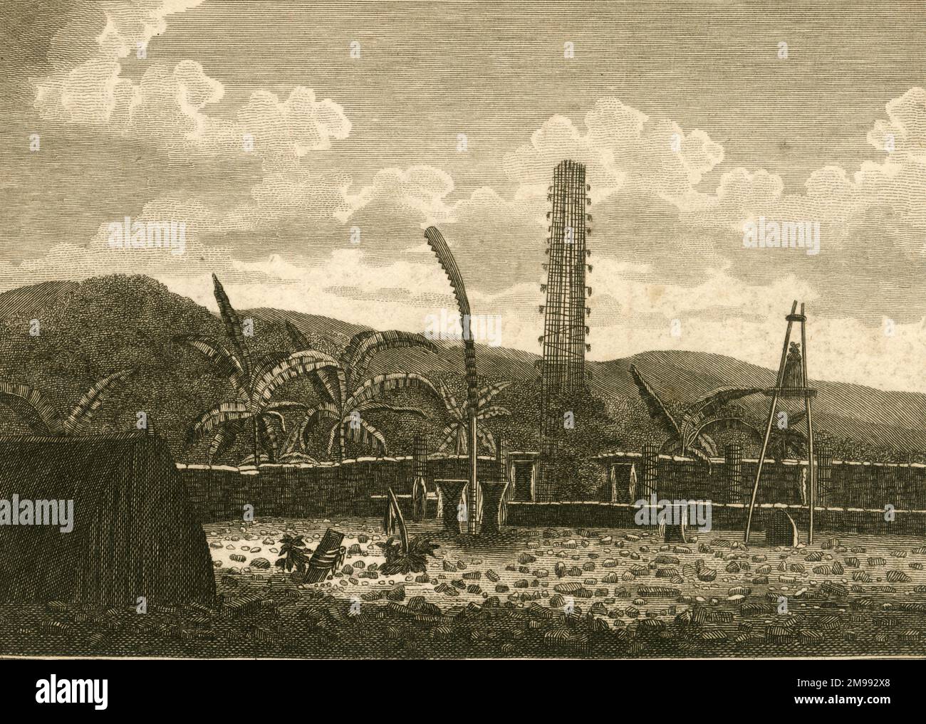 External view of a Morai or burial place in Atooi, one of the Sandwich ...