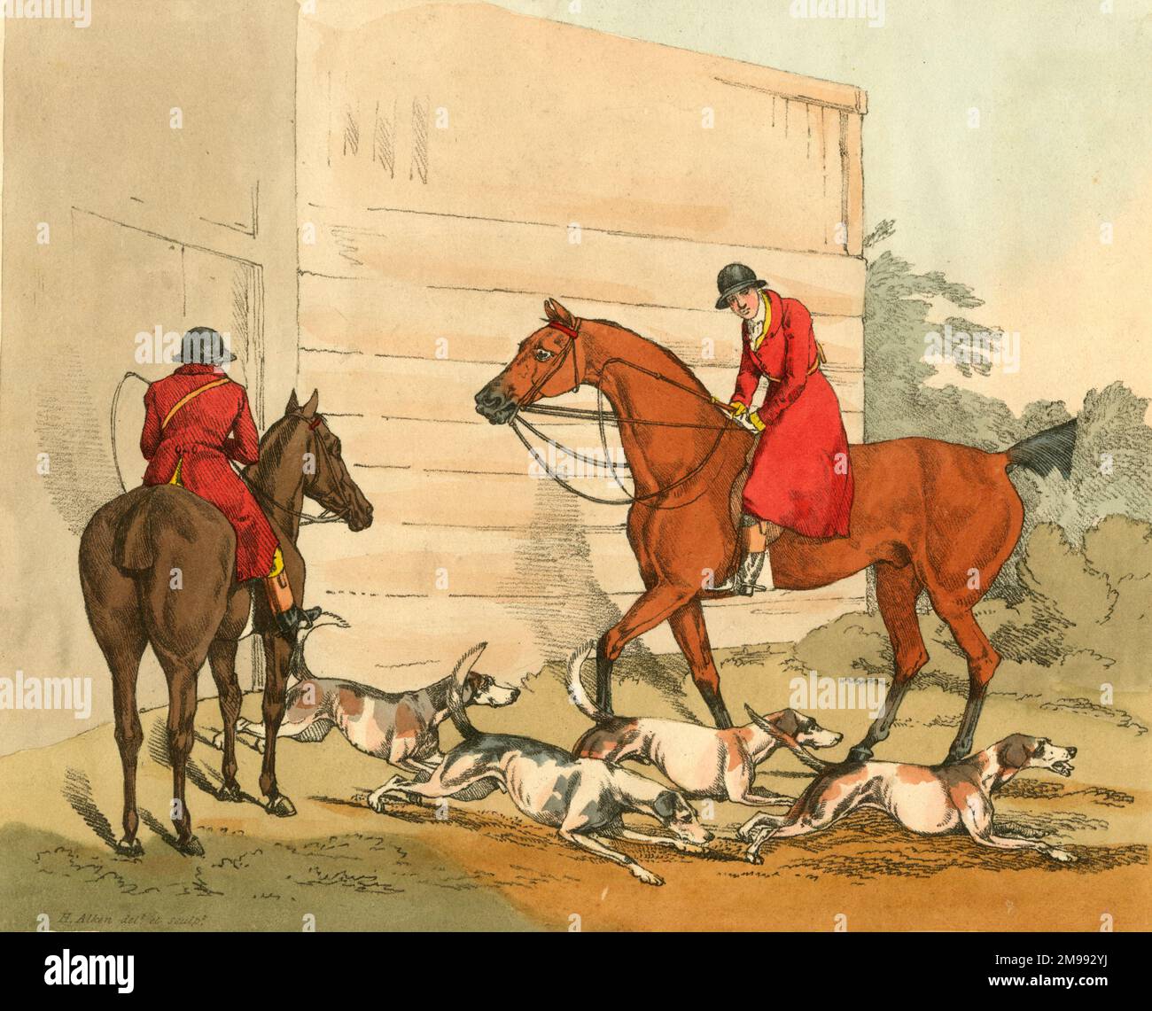 Foxhunting scene by Henry Alken Stock Photo - Alamy