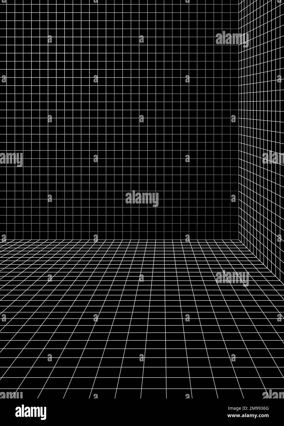 3D wireframe grid room background vector Stock Vector Image & Art - Alamy