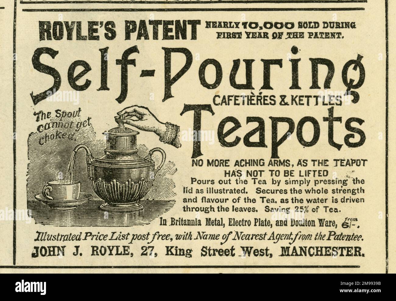 Advertisement for Royle's Patent Self-Pouring Teapots, October 1888 ...