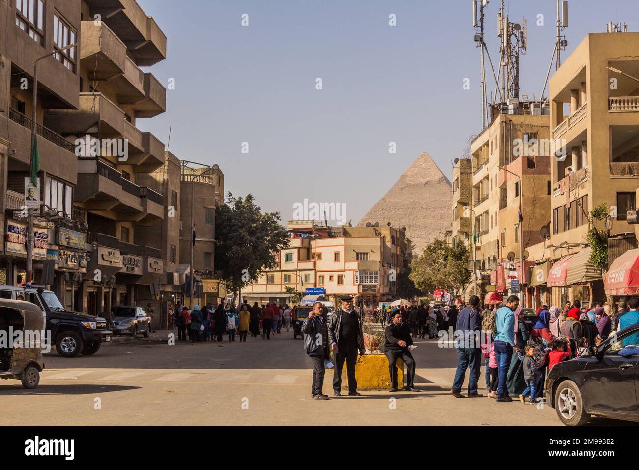 CAIRO, EGYPT - JANUARY 31, 2019: View of the Pyramid of Khafre and a ...