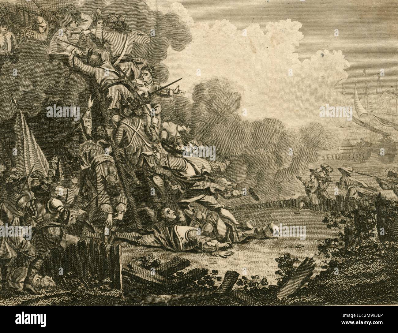 The Storming of the Castle of St Salvador in 1705 Stock Photo - Alamy