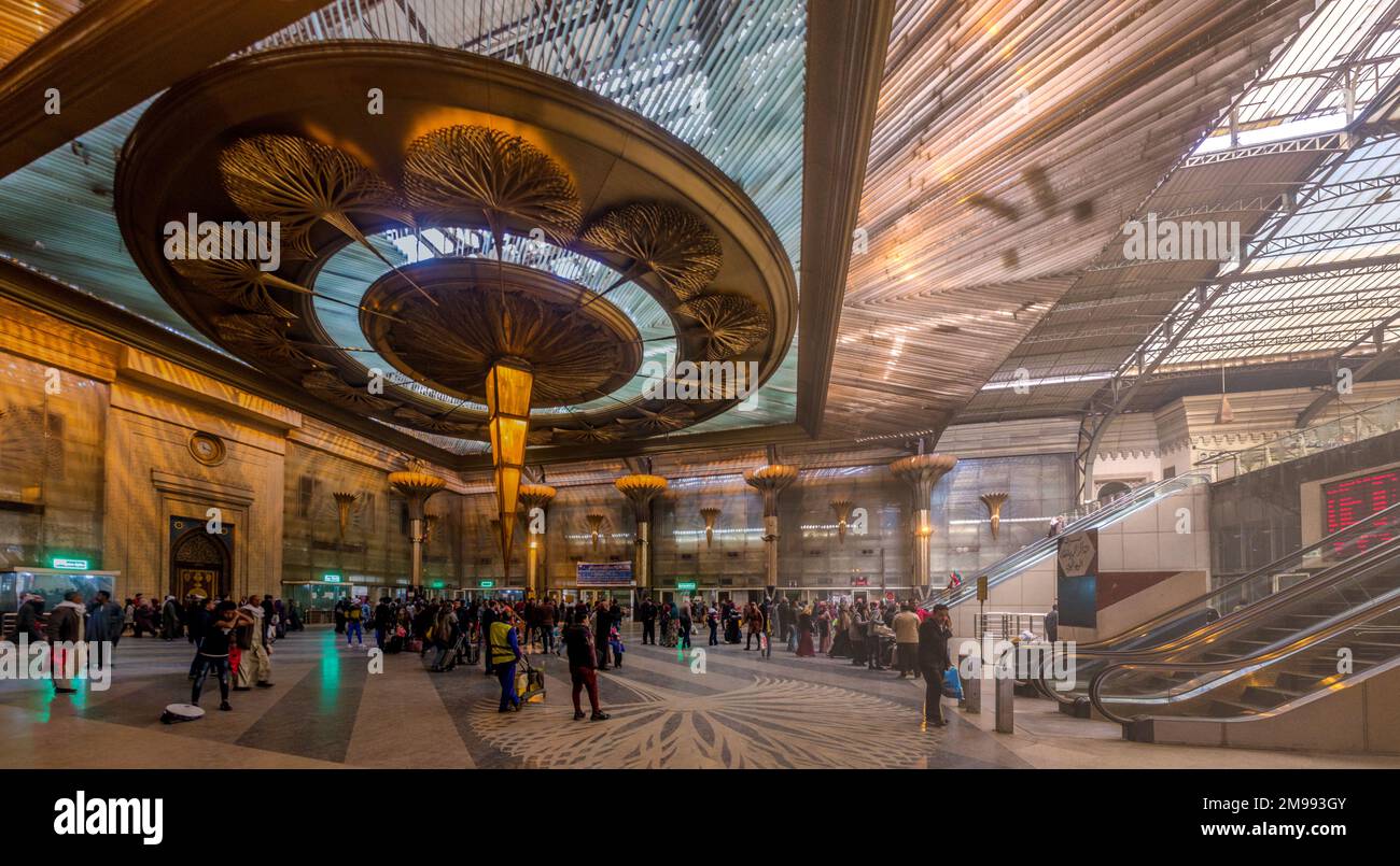 CAIRO, EGYPT - FEBRUARY 1, 2019: Interior of Ramses Railway Station in Cairo, Egypt Stock Photo ...