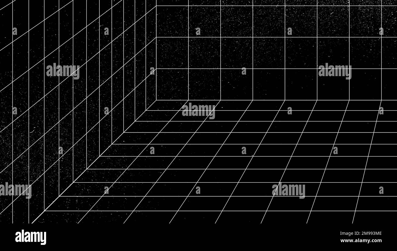 3D wireframe grid room background vector Stock Vector Image & Art - Alamy