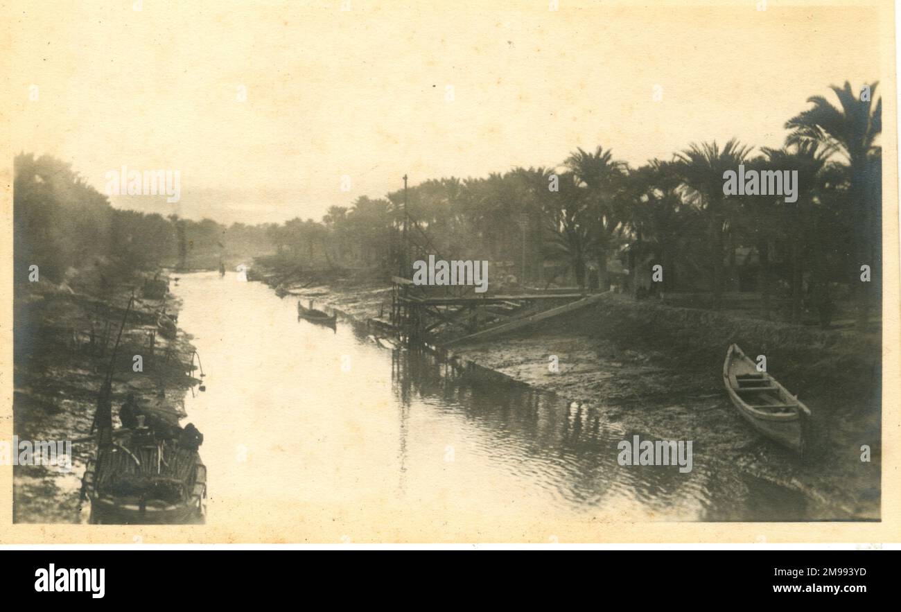 Waterway in Basra, Iraq, during the First World War Stock Photo - Alamy