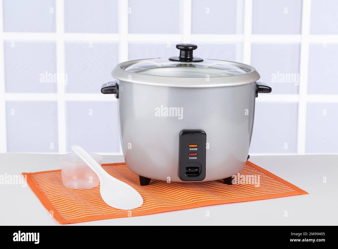 kitchen equipment; Automatic Rice Cooker Gray Stock Photo - Alamy