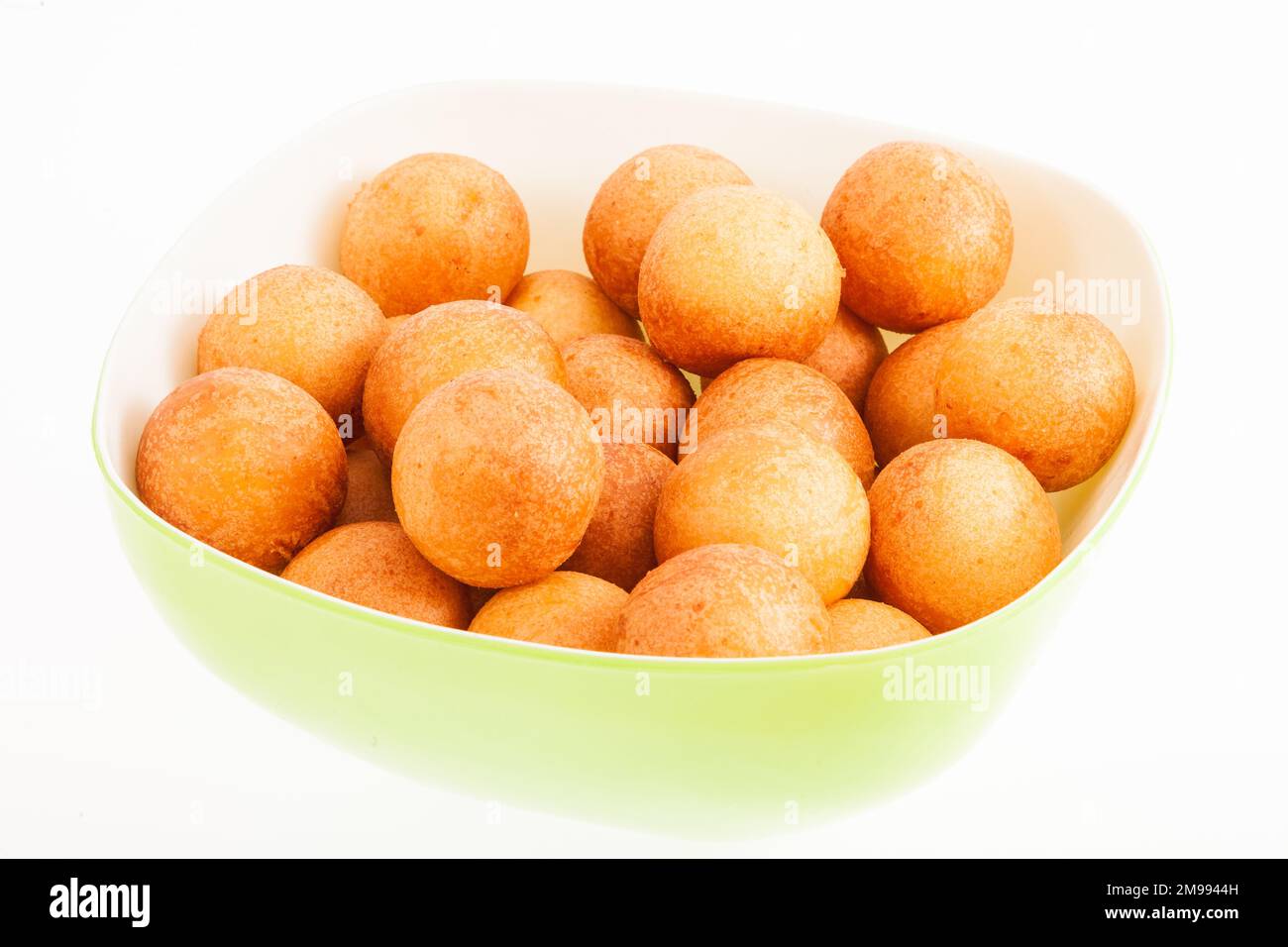 Traditional Colombian Buñuelo - Deep Fried Cheese Bread On White ...