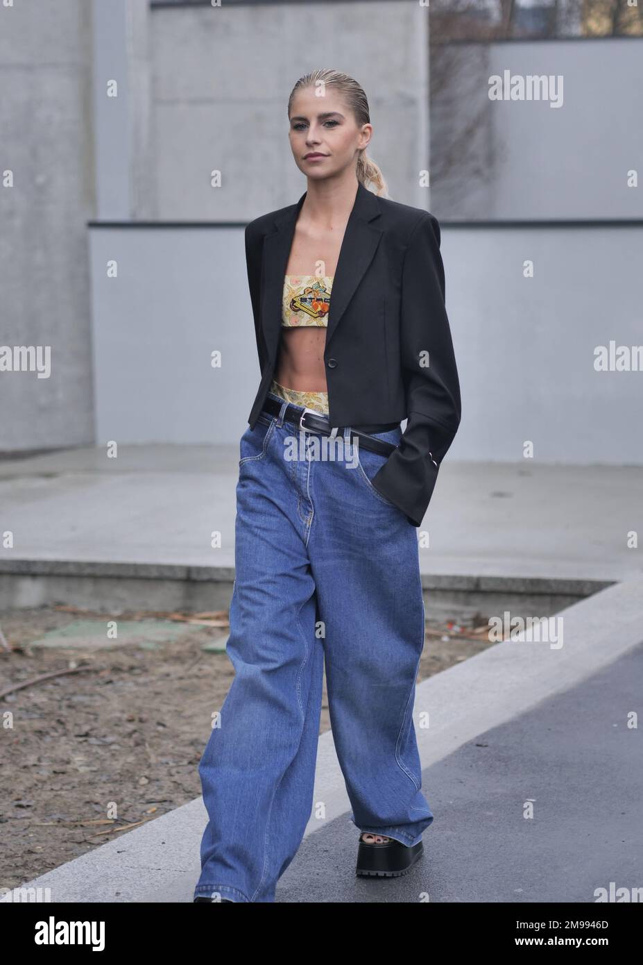 Caroline Daur street style outfit after Etro fashion show during Milano ...