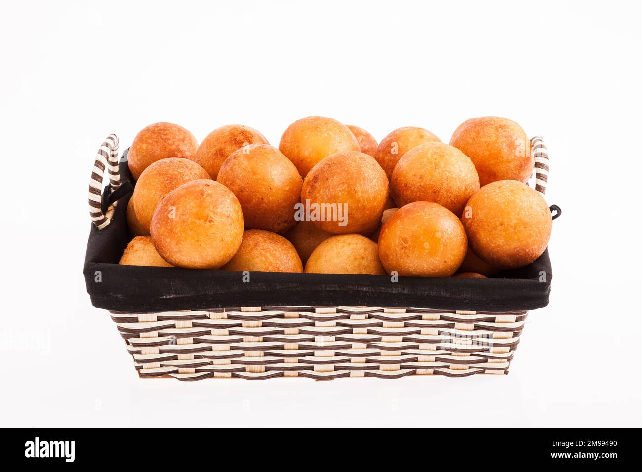 Traditional Colombian Buñuelo - Deep Fried Cheese Bread On White ...