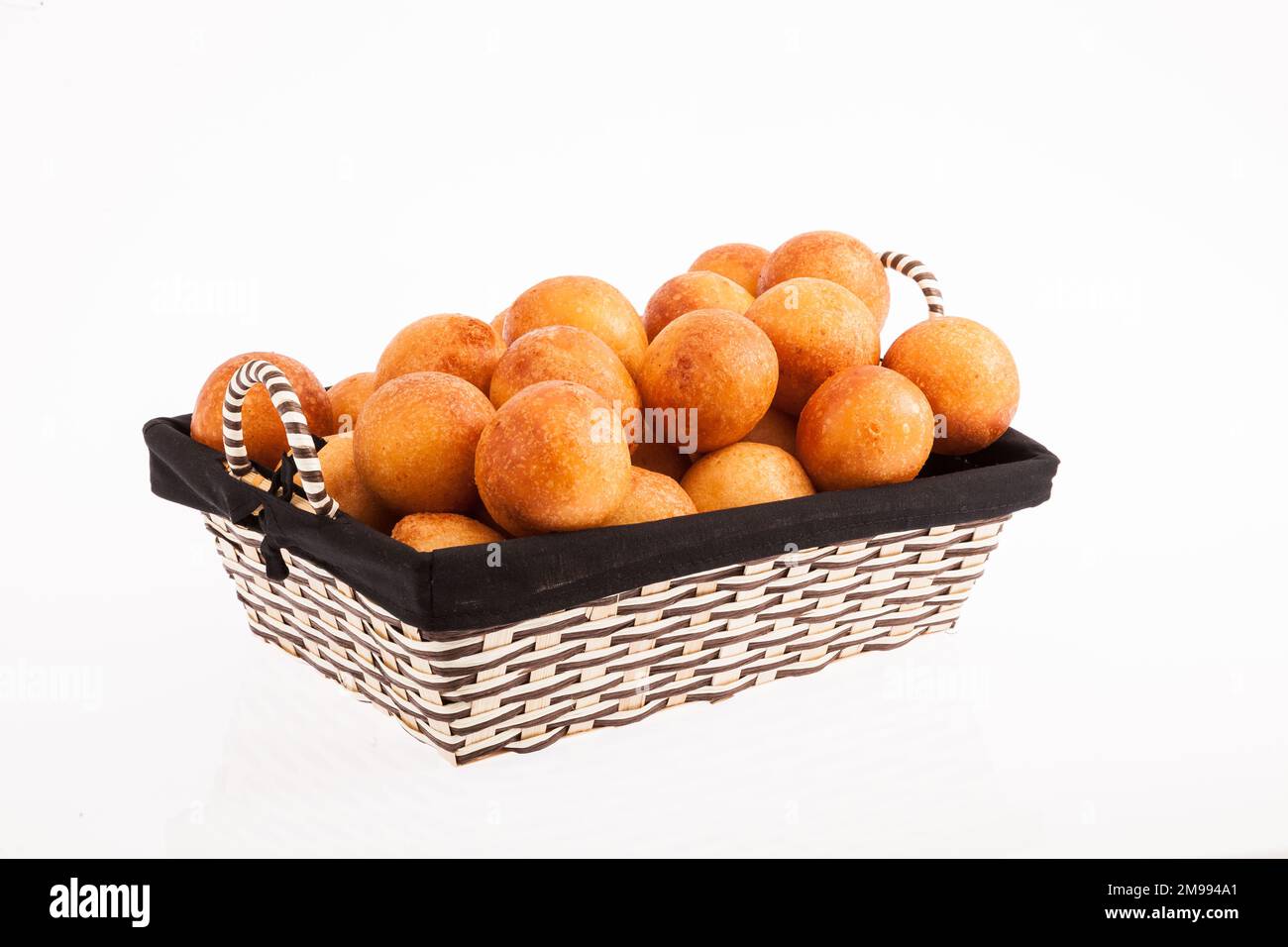 Traditional Colombian Buñuelo - Deep Fried Cheese Bread On White ...