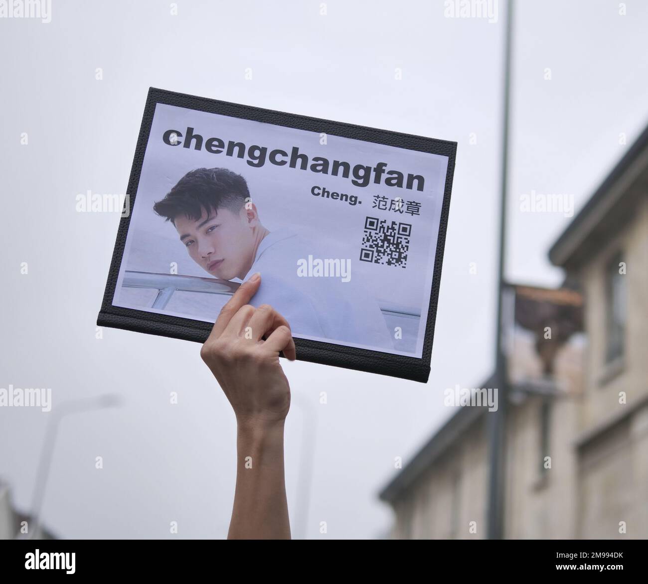 Cheng Chan street style outfit before Prada fashion show during Milano fashion week 2023 man ...