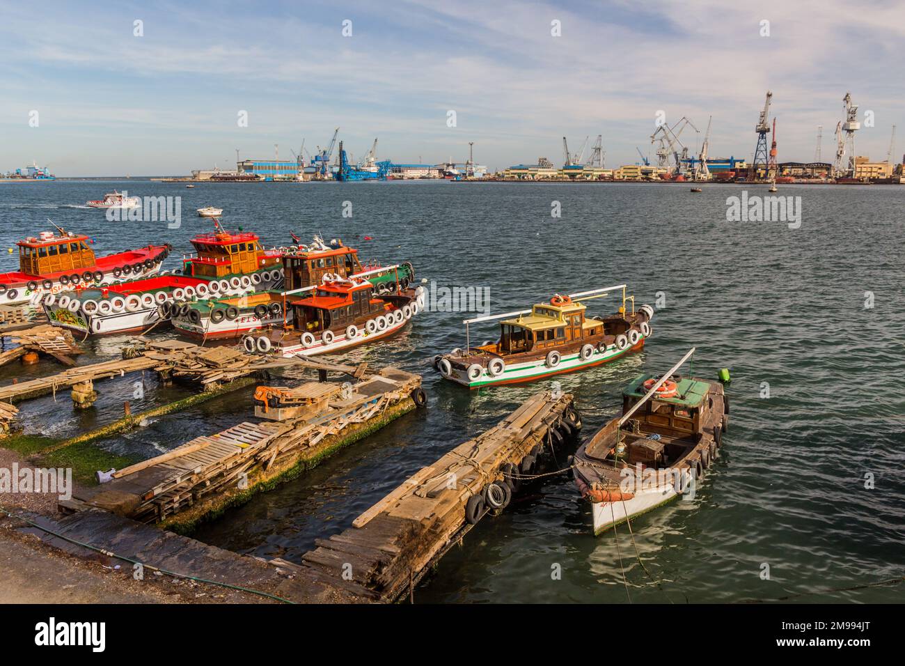 PORT SAID, EGYPT - FEBRUARY 3, 2019: View of the Suez canal in Port ...