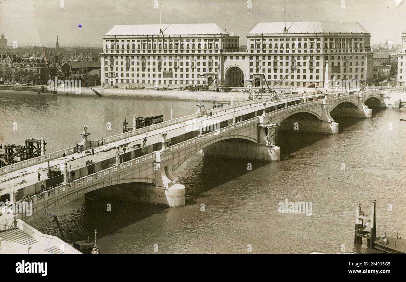 The new Lambeth Bridge across the River Thames, shortly before it was ...