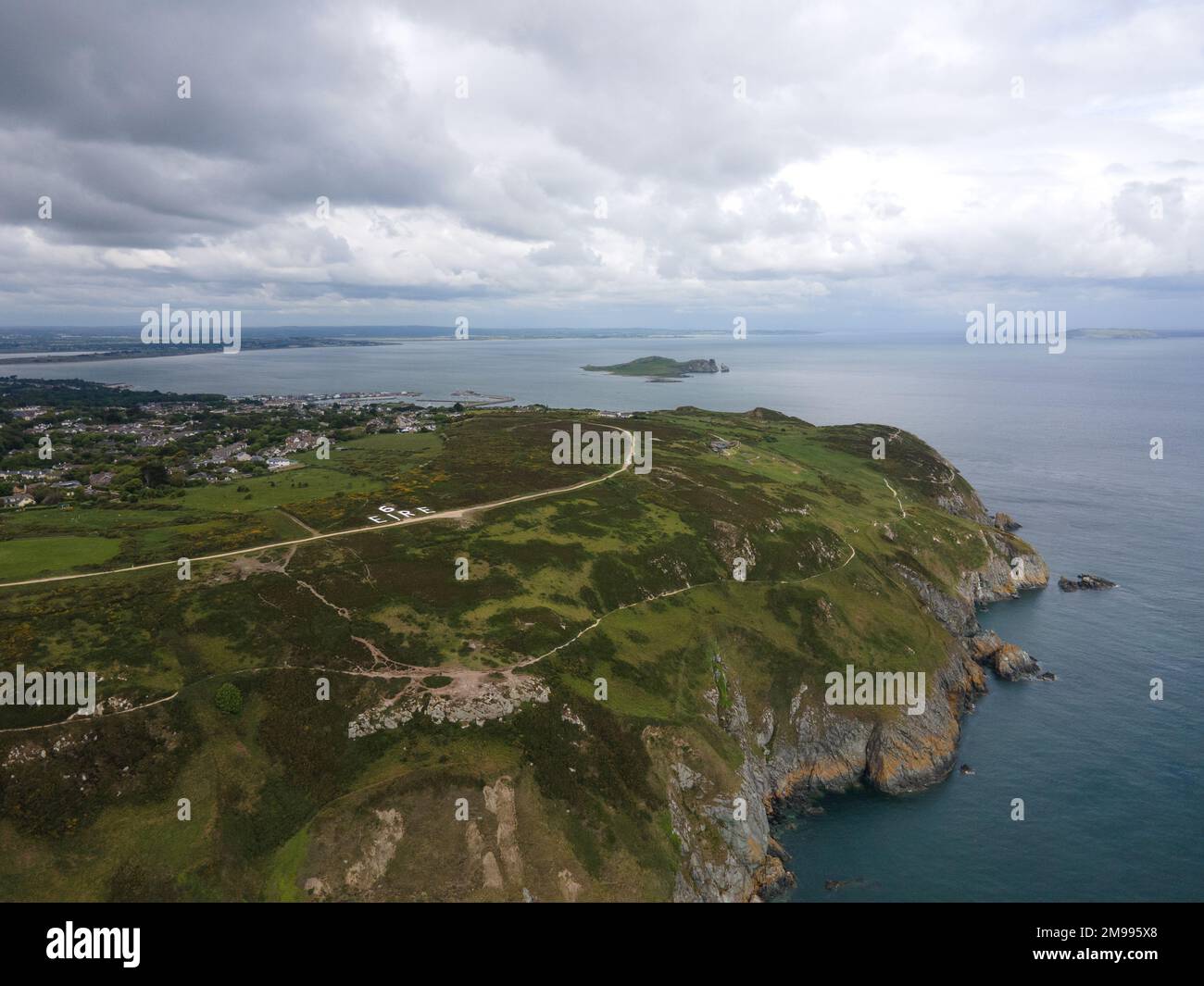 Dublin, Ireland, Howth Cliffs. View from above of the famous cliff ...